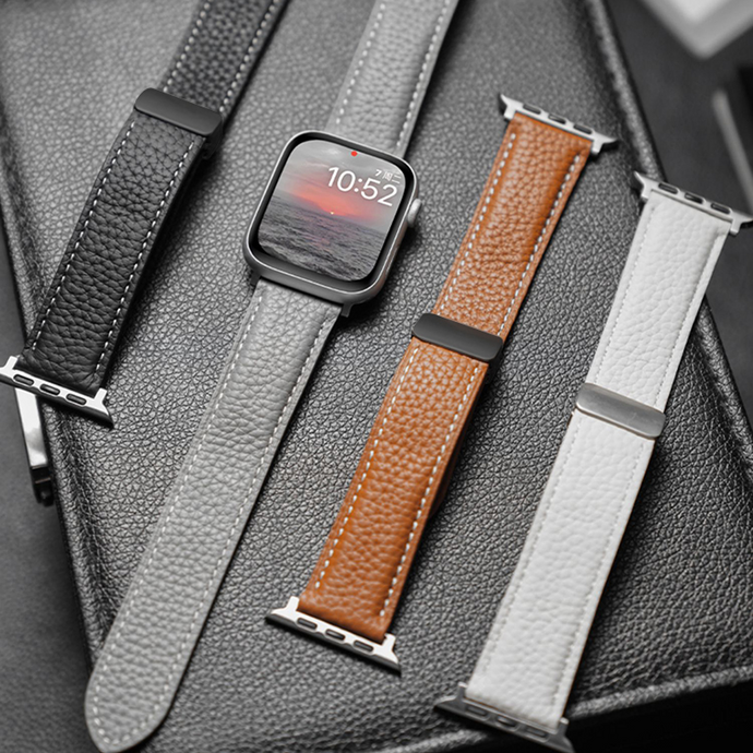 Premium Leather Magnetic D-Buckle Strap By iSerieshub Compatible For iWatch
